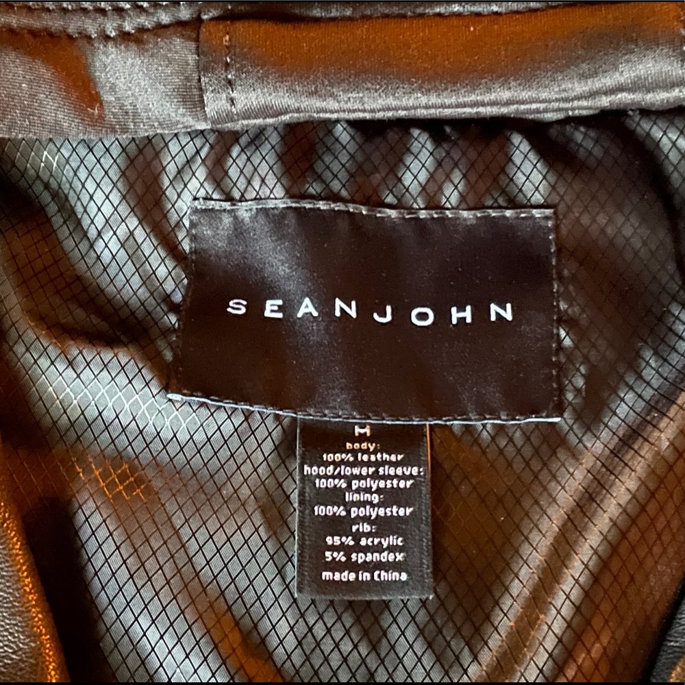Sean John Leather Biker Jacket For Men Medium - Gem